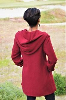 Alpaca Red Hooded Coat – Sheepskin and Alpaca